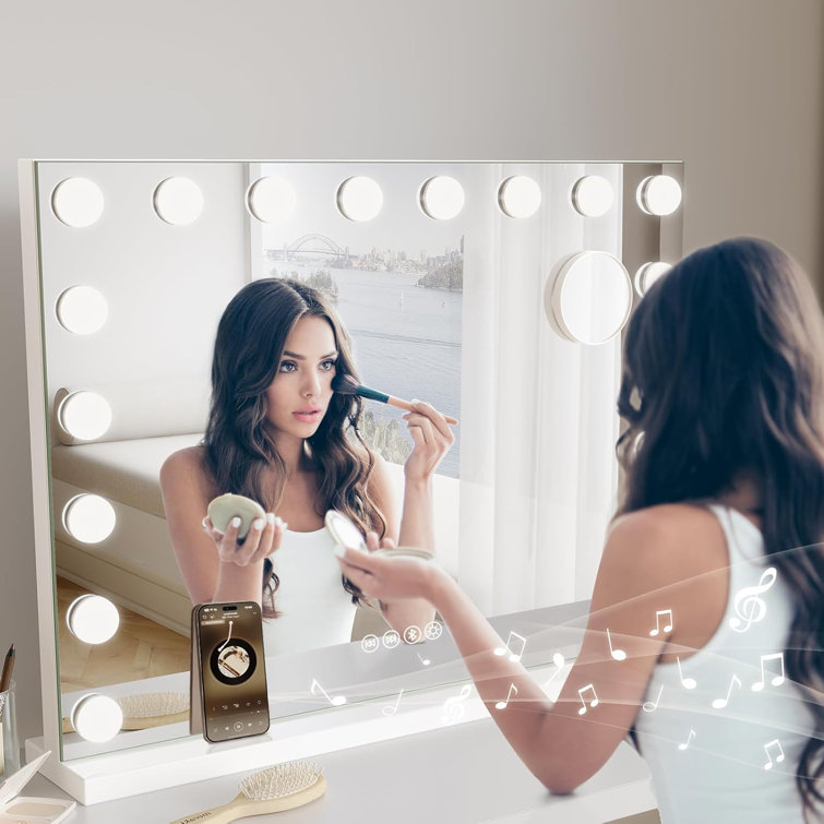 Hollywood Vanity Mirror with Lights 80 60 cm Large Makeup Mirror with 18 Dimmable LED Bulbs